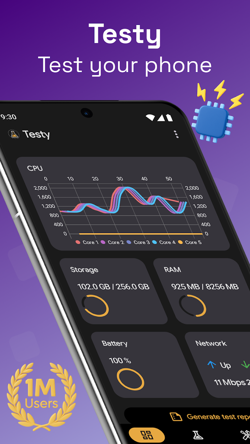 تطبيق Testy: Test your phone الأداة الاحترافية لاختبار الهواتف وكشف الأعطال